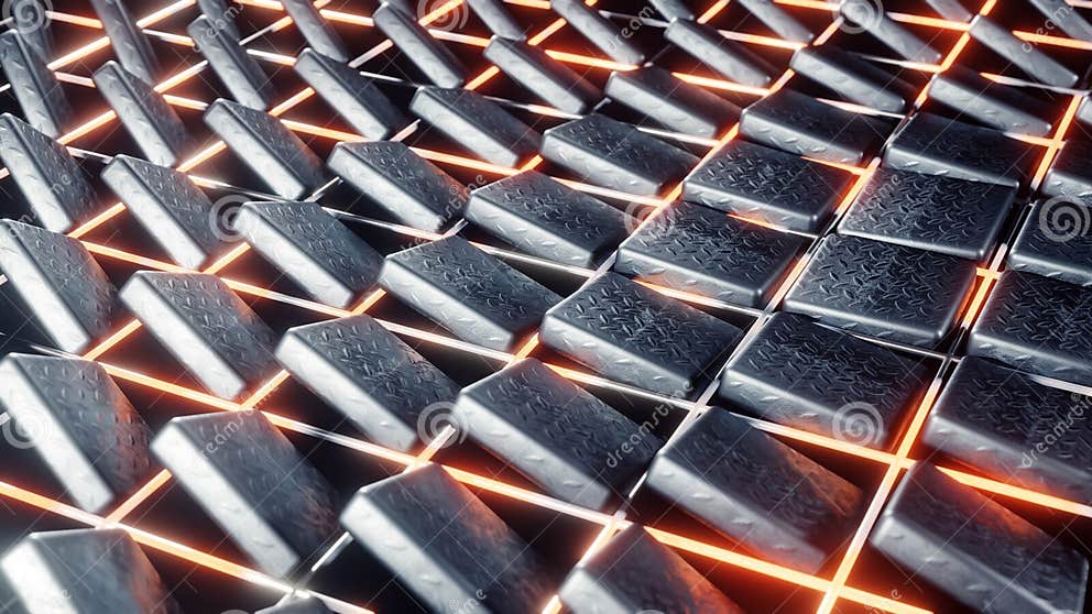 Futuristic Metallic Surface Adorned with Glowing Lines a Prime Example ...