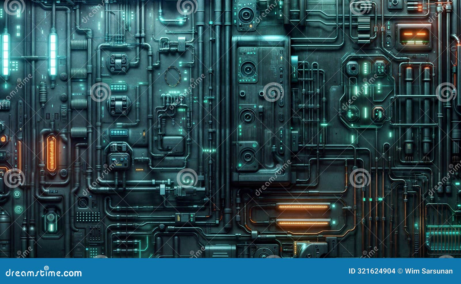 Futuristic Metallic Texture with Neon Circuit Patterns for Sci Fi ...