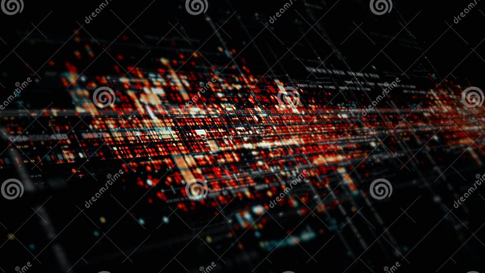 Futuristic Data Matrix Simulation Background Stock Image - Image of reality, cryptocurrency ...