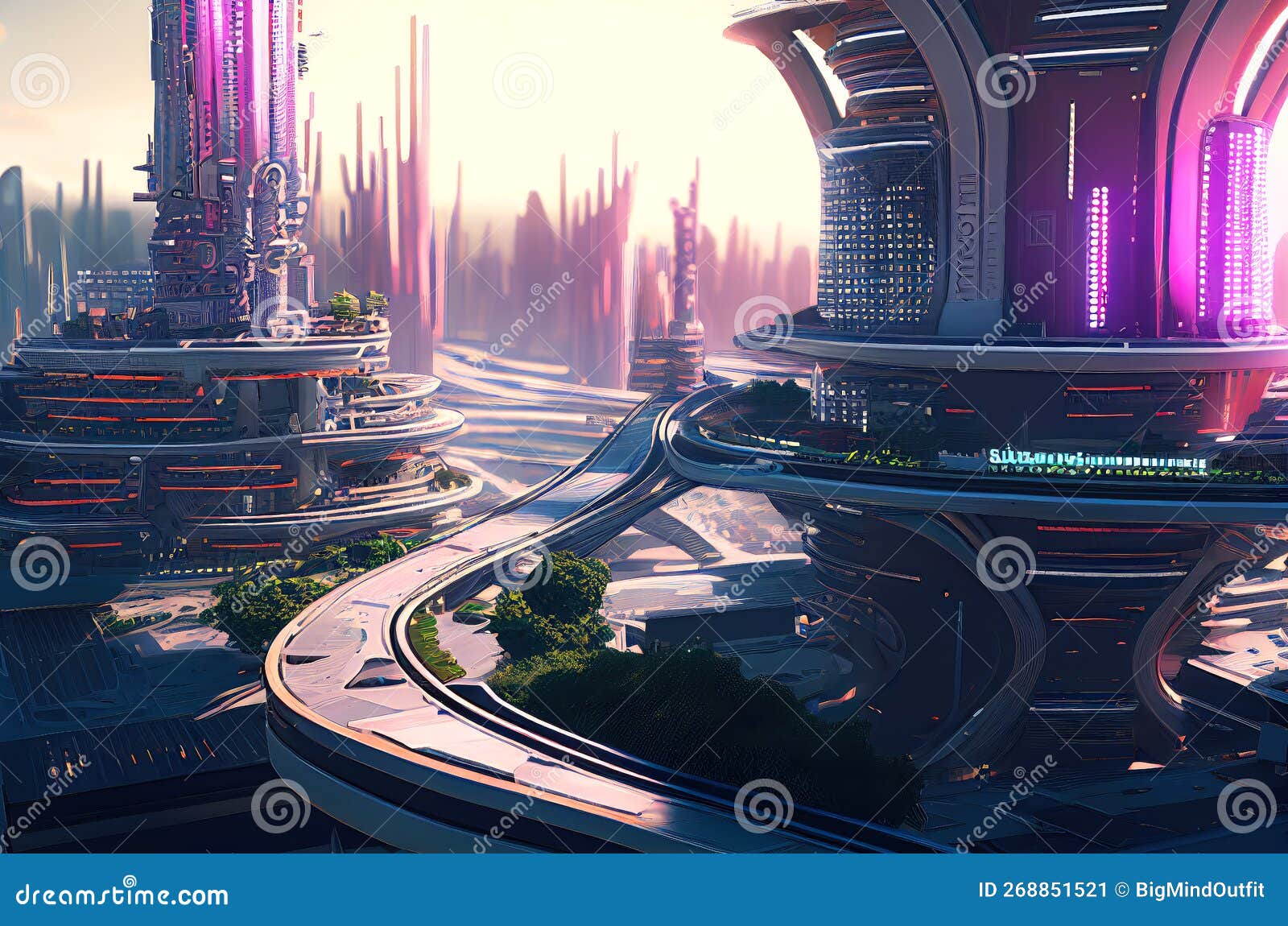 Futuristic Metropolis View. Buildings from the Future Megapolis ...