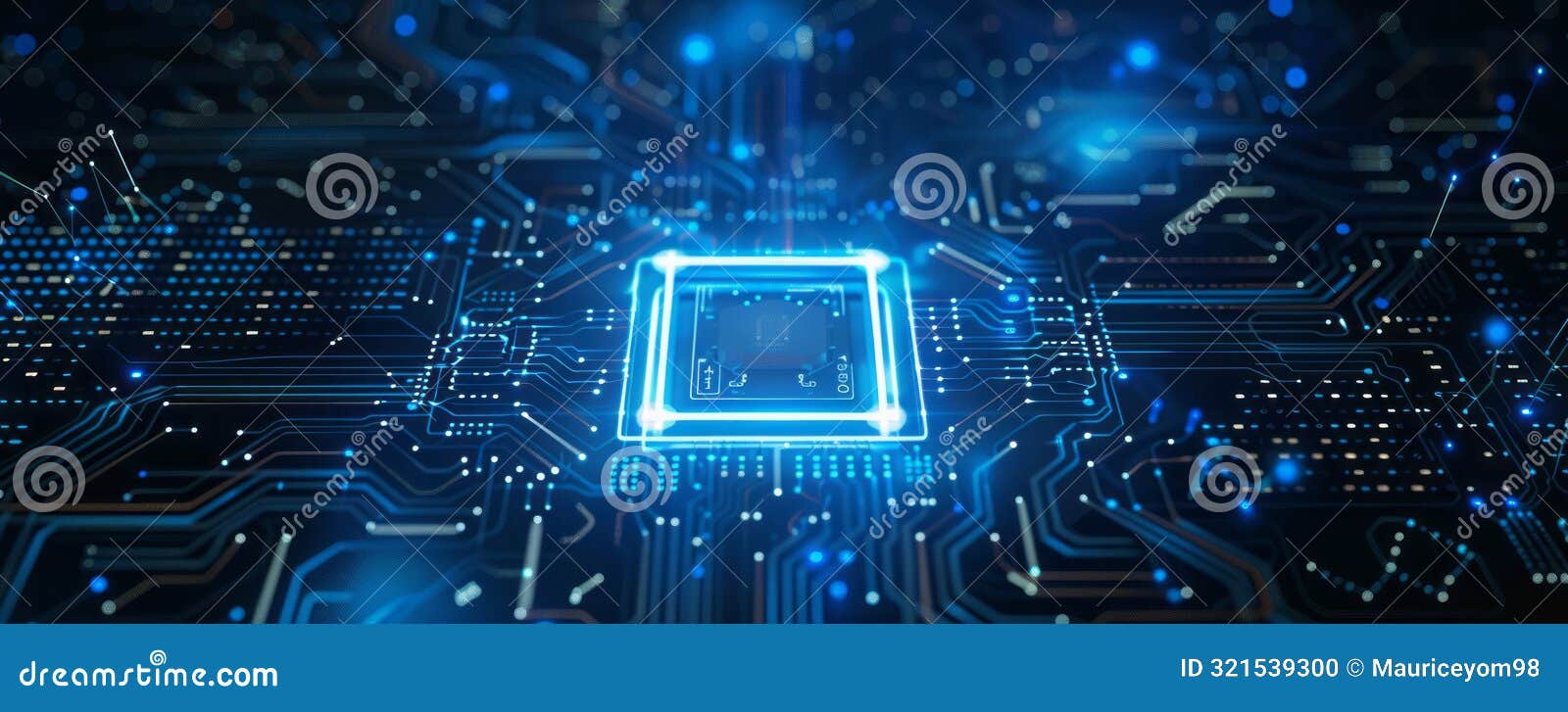 Futuristic Micro Chip Representing the Futuristic Big Data. Stock Photo ...