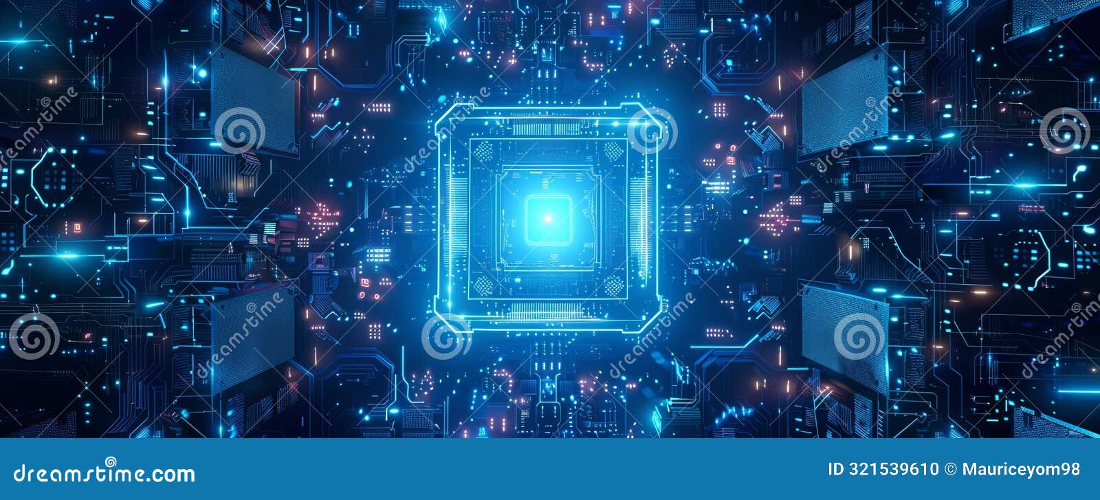 Futuristic Micro Chip Representing the Futuristic Big Data. Futuristic ...