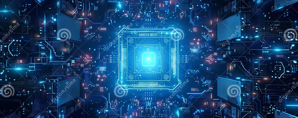 Futuristic Micro Chip Representing the Futuristic Big Data. Futuristic ...