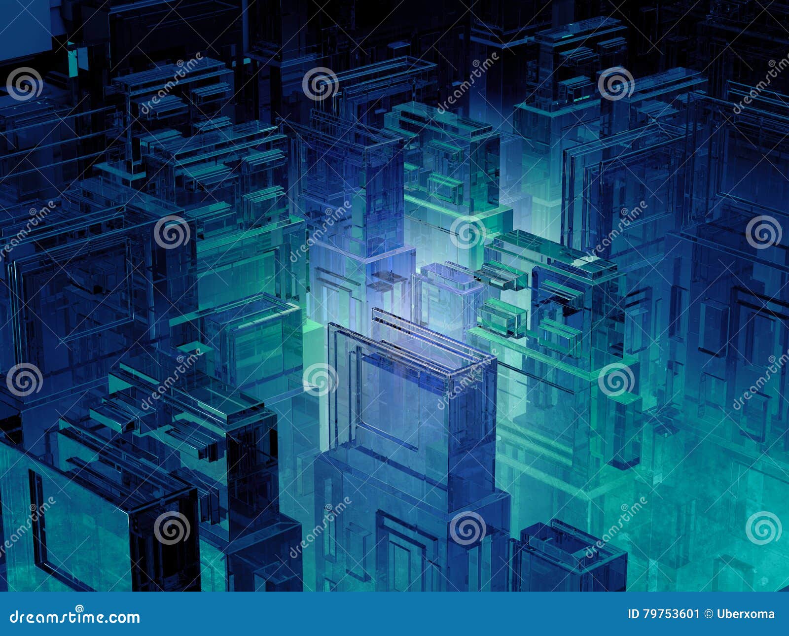 Futuristic Micro Chips City. Computer Science Information Technology ...