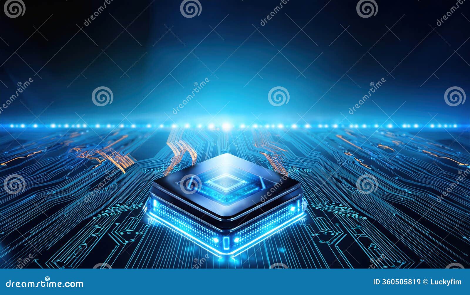 Microchip Glowing In Burgundy Colors. Technological And Futuristic ...