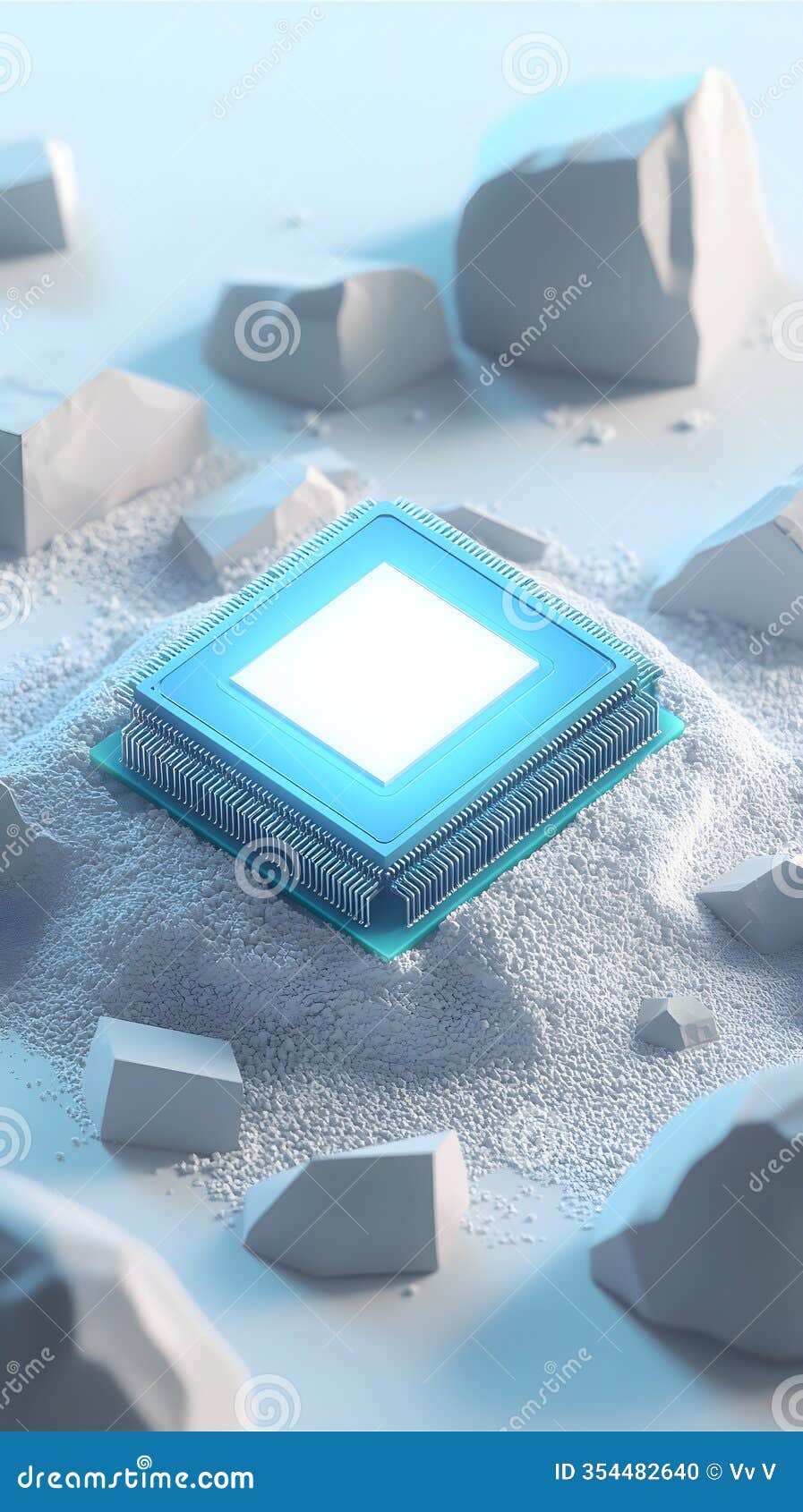 A Futuristic Microchip Being Examined Under A Microscope, Highlighting ...