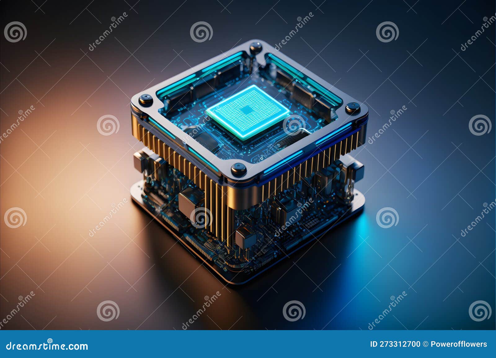 Futuristic Microchip, Processor in Neon Light Created with Generative ... Futuristic Microchip, Processor in Neon Light Created with Generative ...