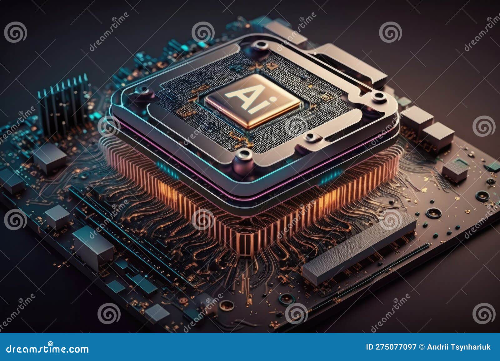 Futuristic Microchip Processor Quantum Computer Future Technologies Cpu Ai And Microprocessors