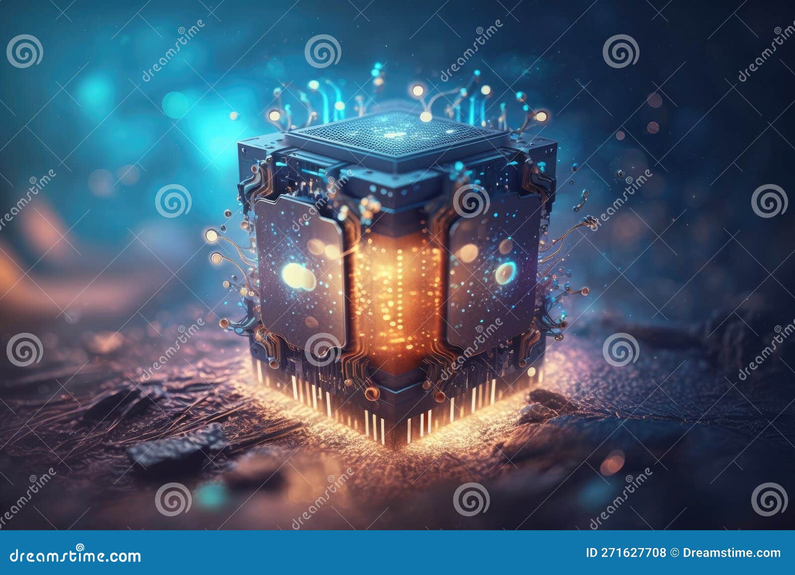 Futuristic Microchip Processor, Quantum Computer, Future Technologies CPU and Microprocessors ...