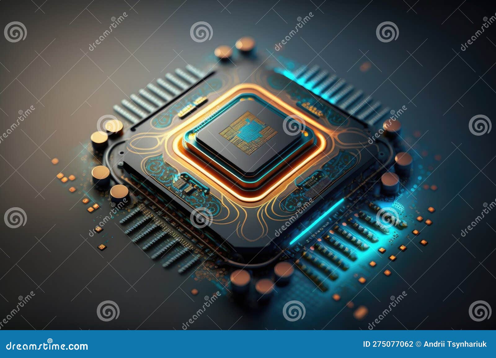 Futuristic Microchip Processor, Quantum Computer, Future Technologies ...
