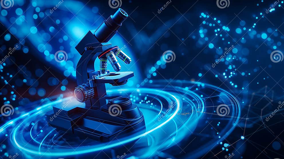 Futuristic Microscope with Digital Effects Stock Photo - Image of ...