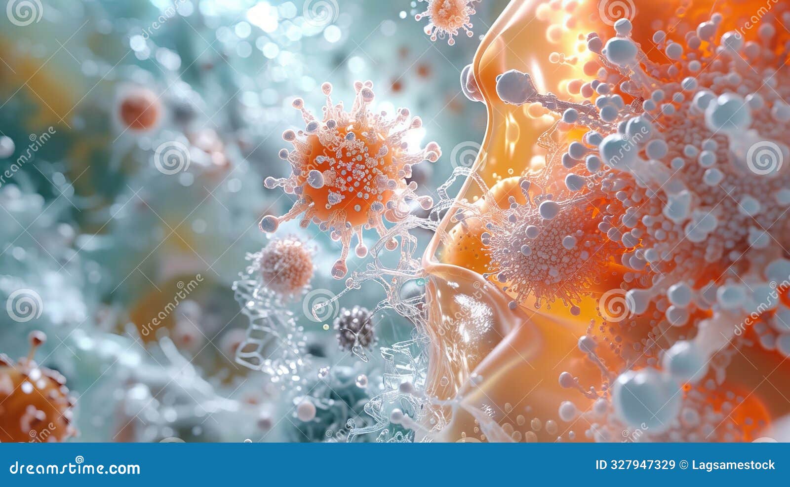 Futuristic Microscopic Anatomy Closeup on Cellular Structures Blending Biology and Advanced Tech ...