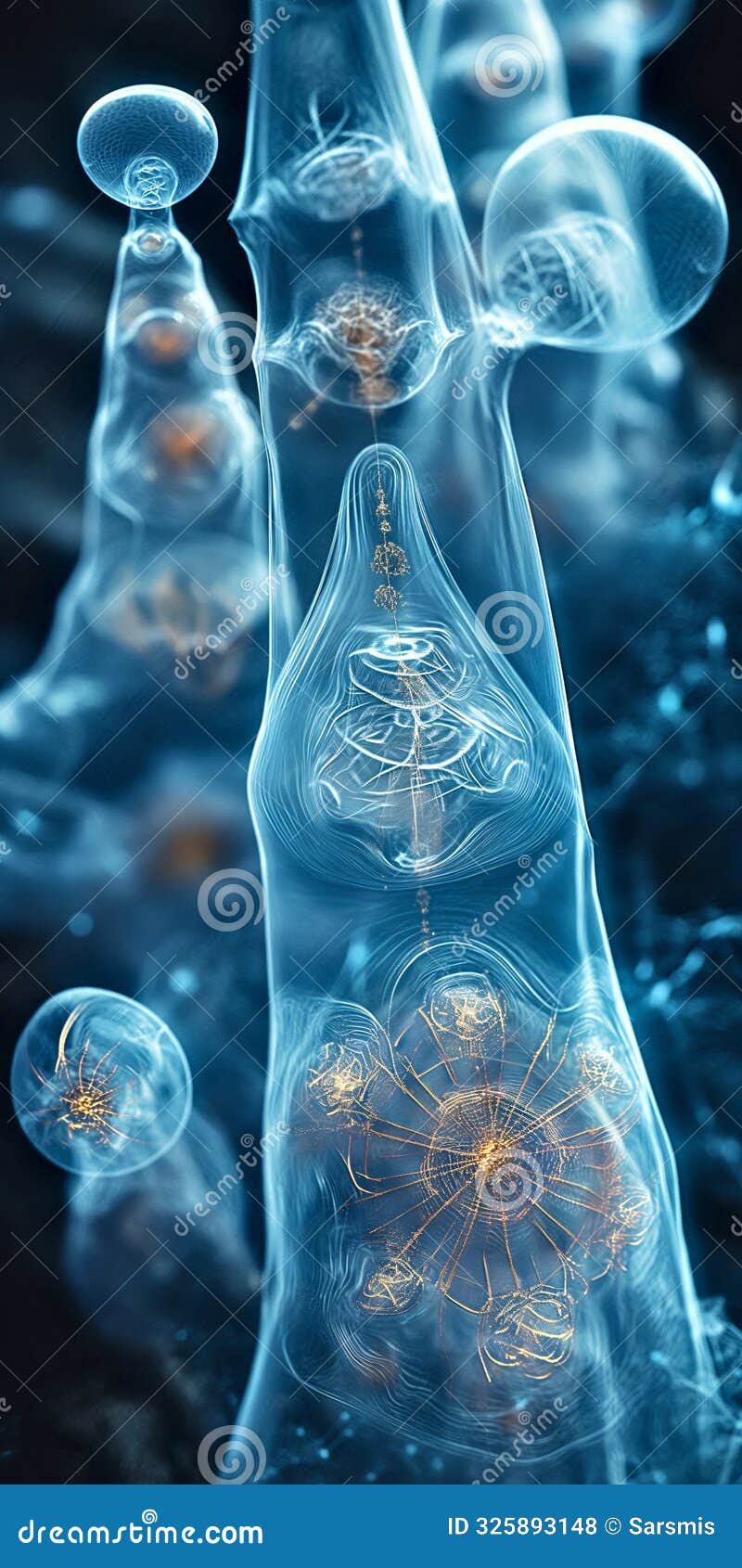 Futuristic Microscopic Organism Structure with Intricate Patterns and ...