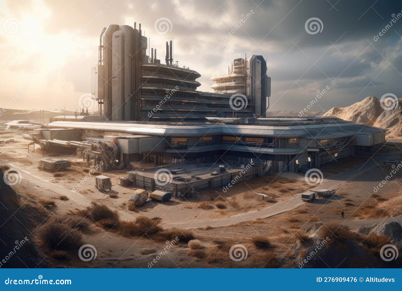 Futuristic Military Base with High-tech Weapons and Cutting-edge ...