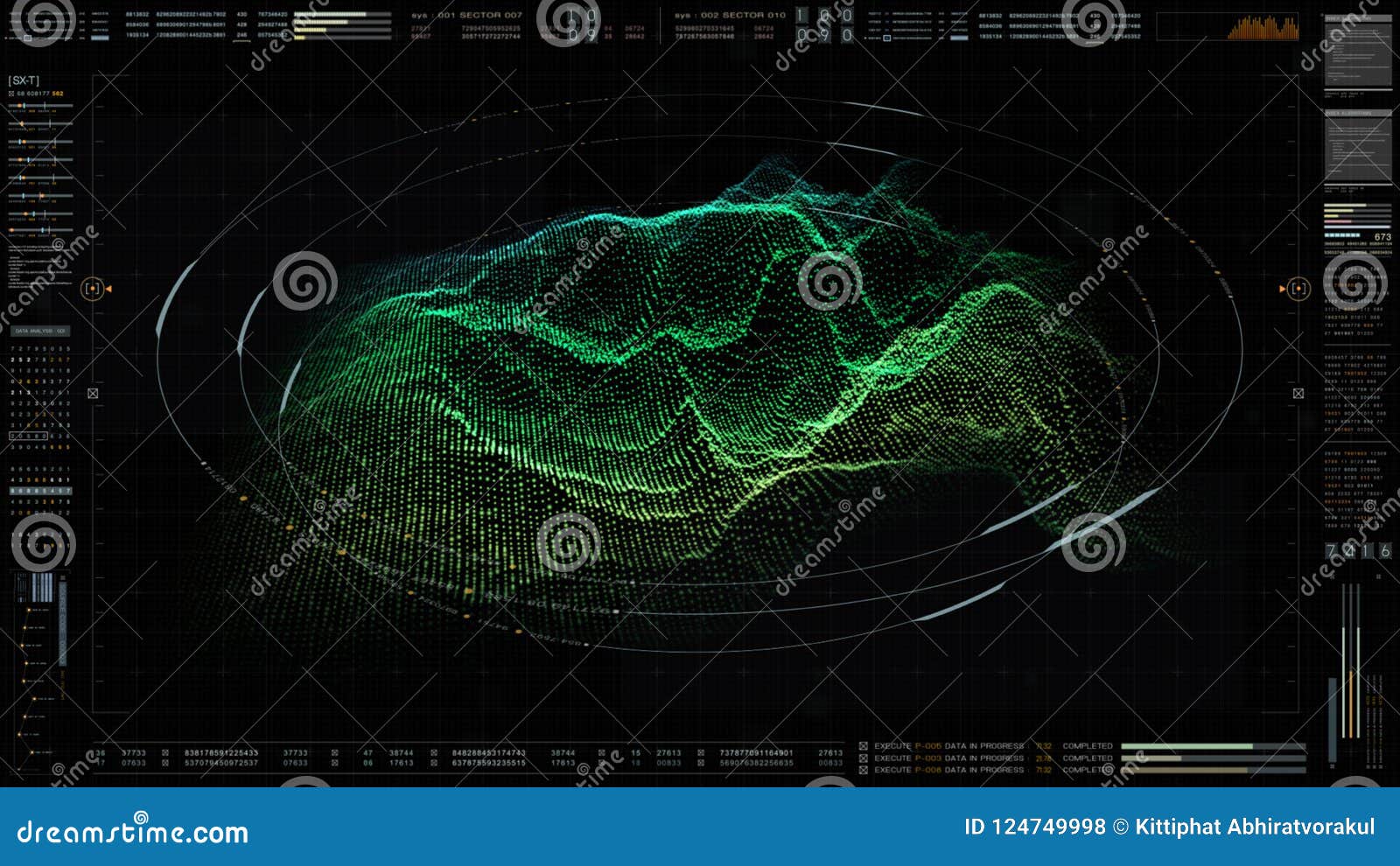 Futuristic Military HUD Holographic Terrain Concept Stock Photo - Image ...