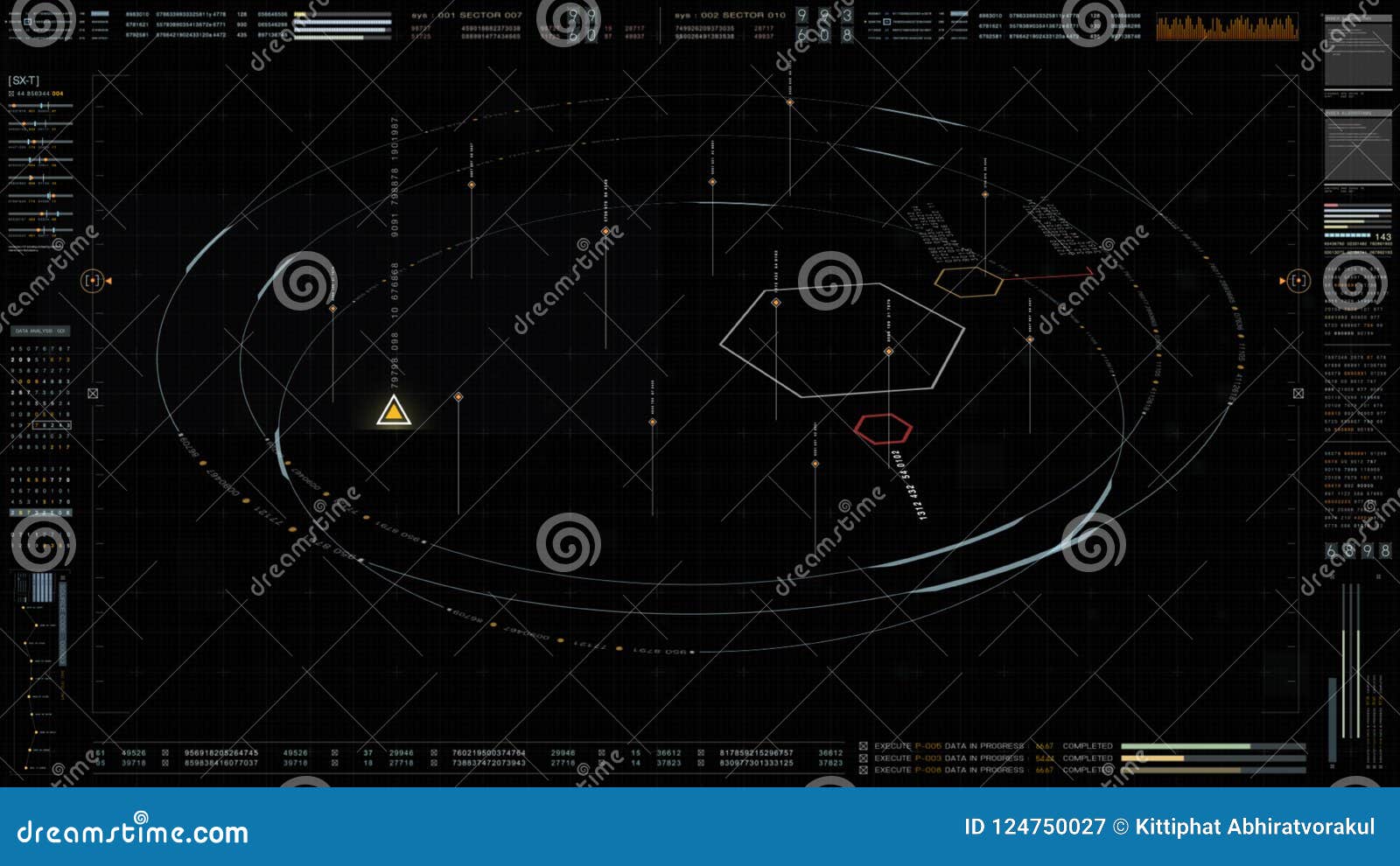 Futuristic Military HUD Holographic Terrain Concept Stock Image - Image ...