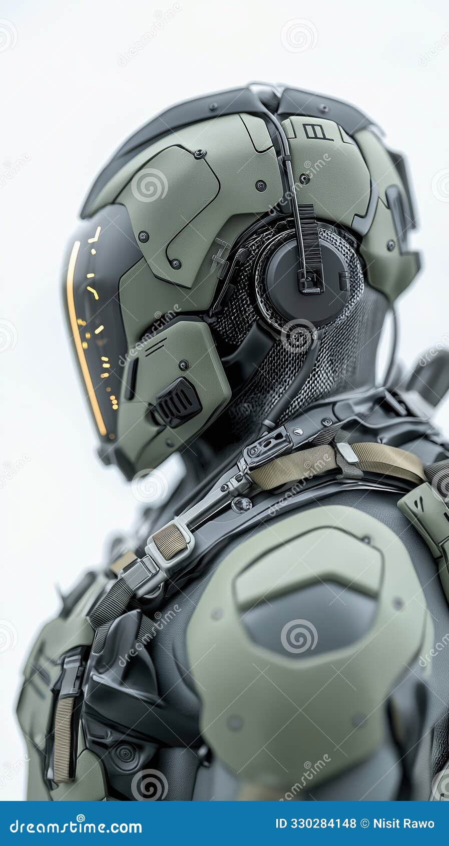 Futuristic Military Exosuit with Advanced Weaponry and AI Targeting ...