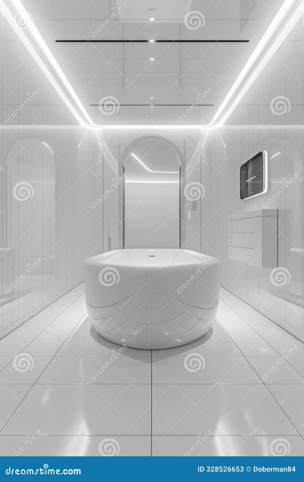 Futuristic Minimalist High-tech Bathroom Design with Sleek Toilet and ...