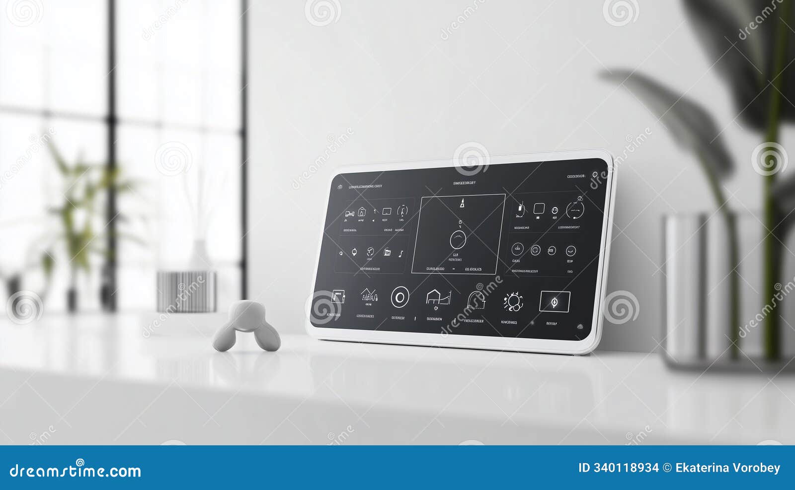 Futuristic Minimalist Smart Home Control Panel, Generative Ai Stock ...