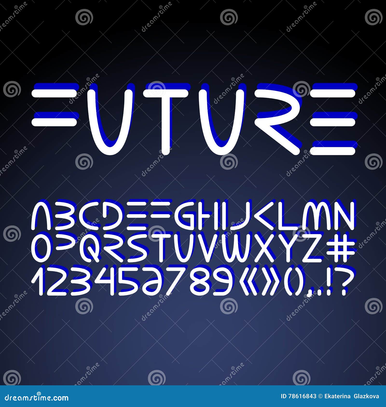 Futuristic Minimalistic Alphabet. Cartoon Vector | CartoonDealer.com ...