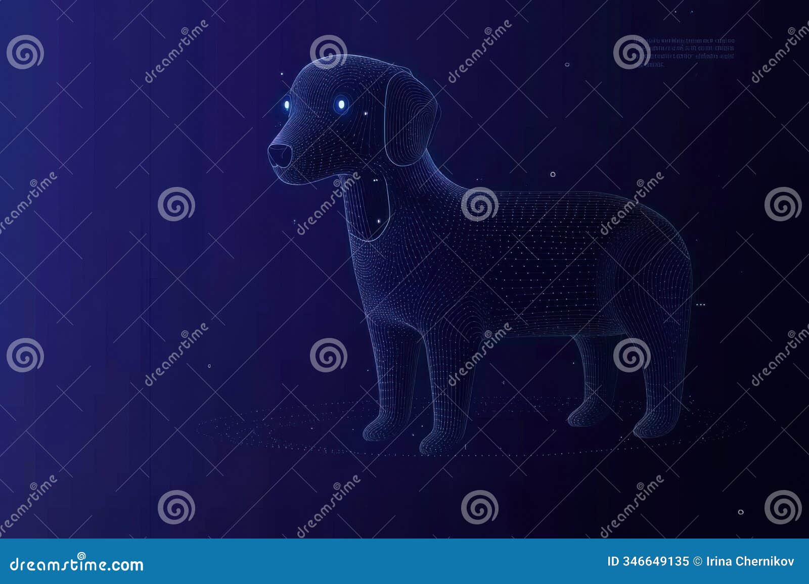 Futuristic Minimalistic Robot Dog with Glowing Lights on Dark ...