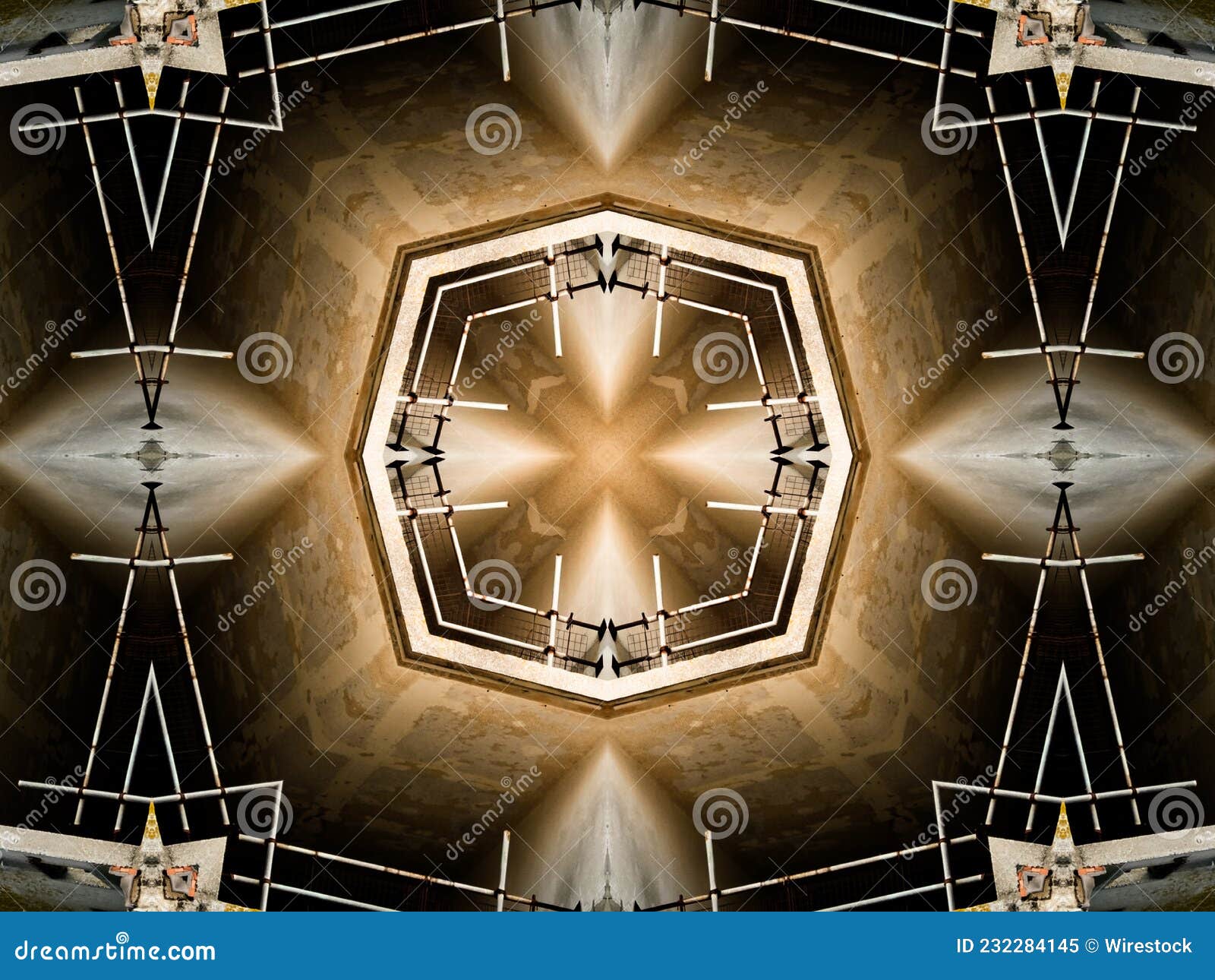 Futuristic Mirrored Pattern Made from Architectural Elements for ...