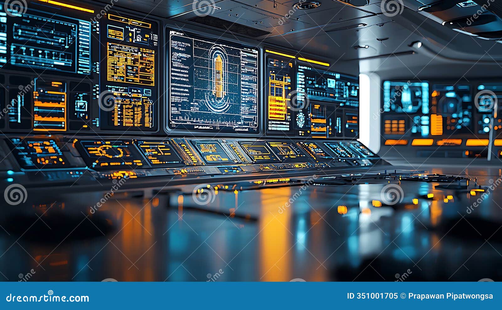 Futuristic Mission Control Room Filled with Advanced Technology and ...