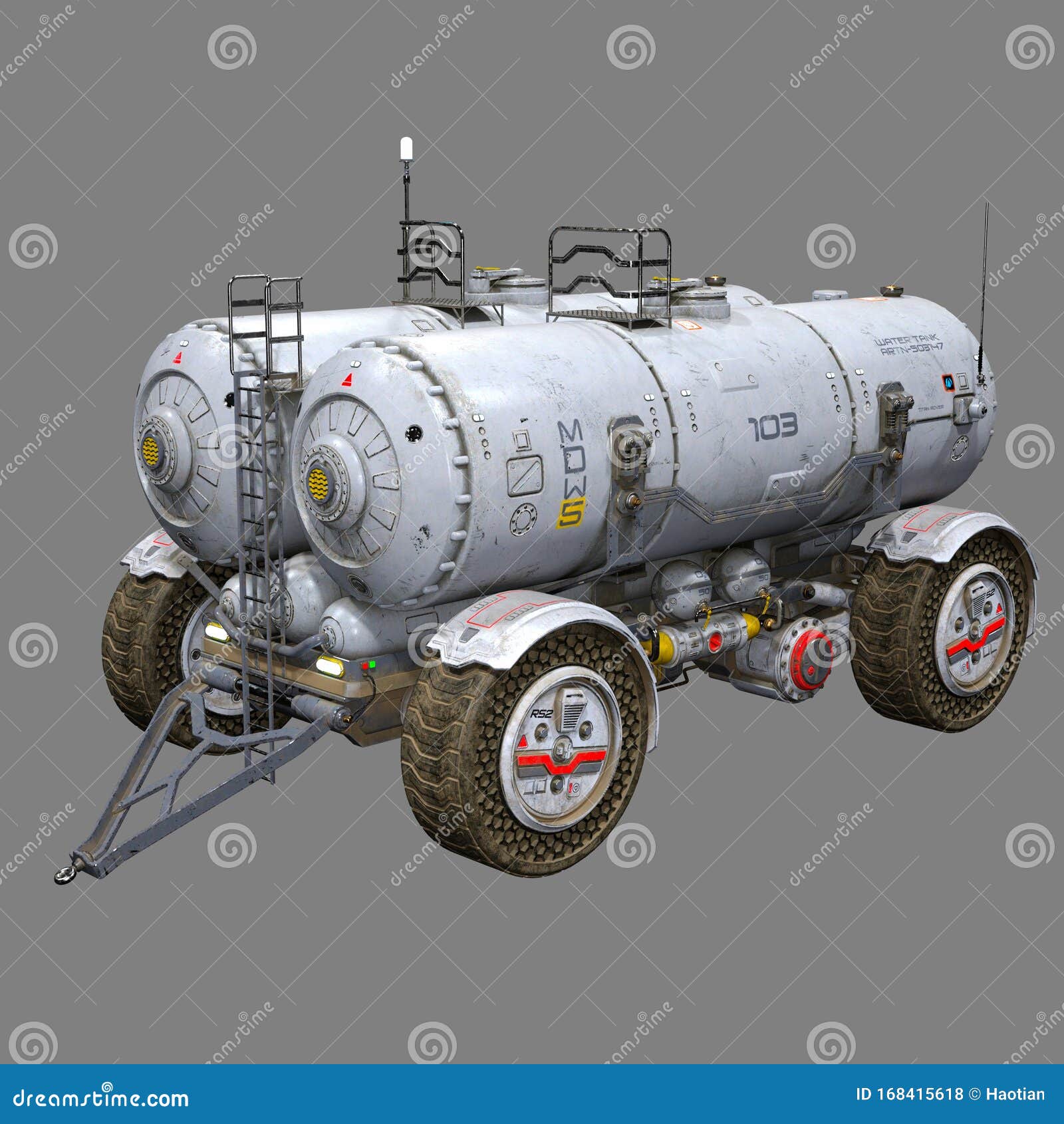 Futuristic Mobile Oil Tanker on Wheels Stock Illustration ...