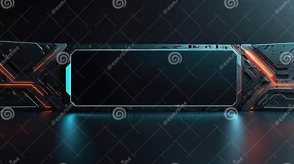 Futuristic Mockup Template for Digital Interfaces Stock Illustration ...