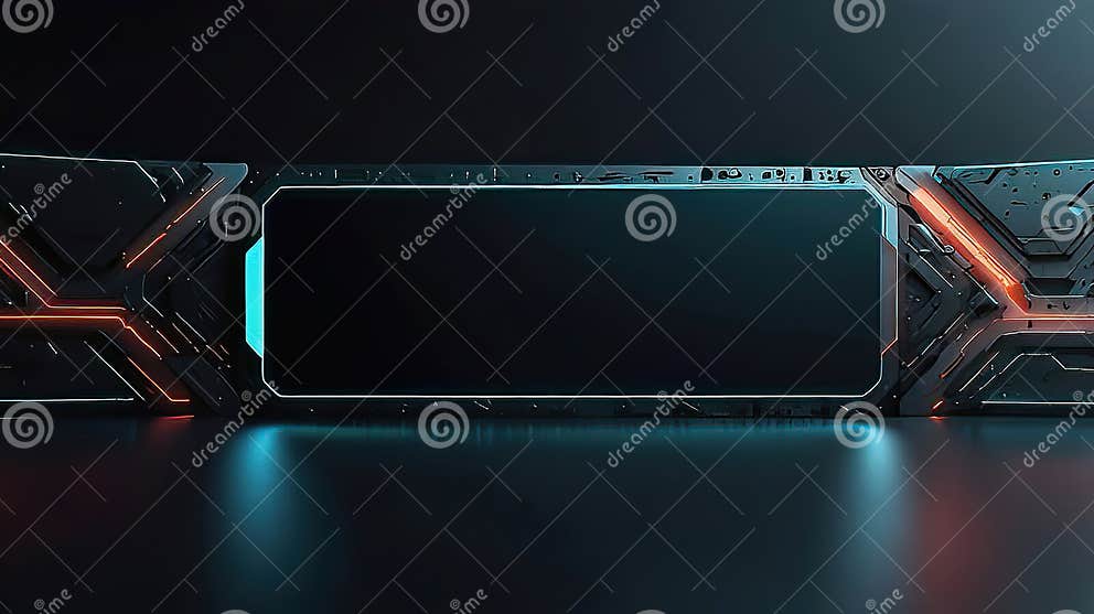 Futuristic Mockup Template for Digital Interfaces Stock Illustration ...