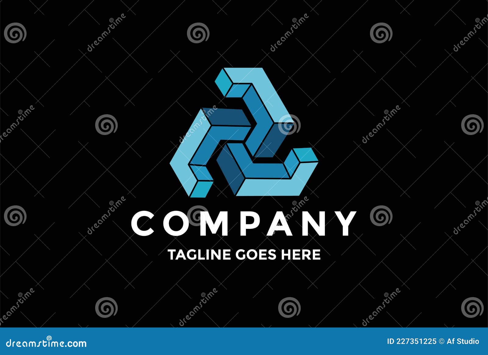 Futuristic Modern 3D Triangle Hub Chain Logo Design Vector Stock Vector ...