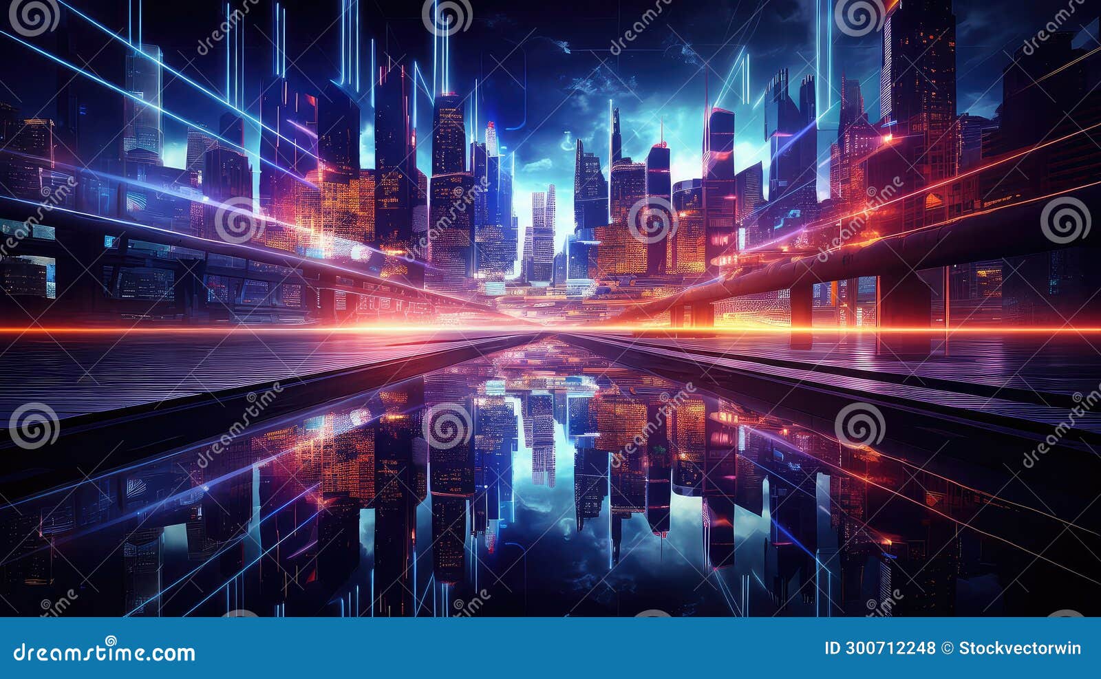 Futuristic Modern Digital Background Stock Illustration - Illustration ...
