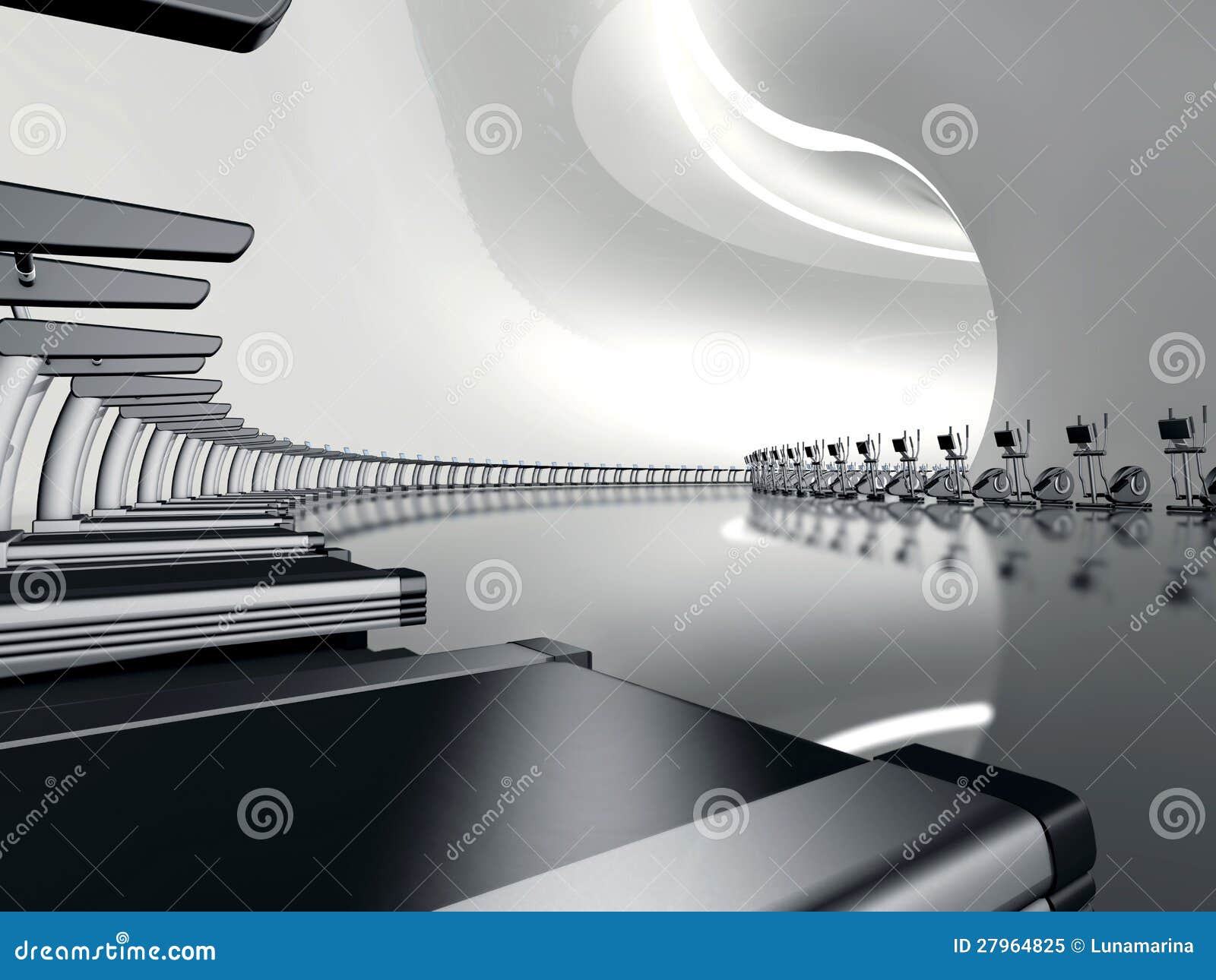 Futuristic Modern Gym Elliptical Cross Trainer Stock Illustration ...