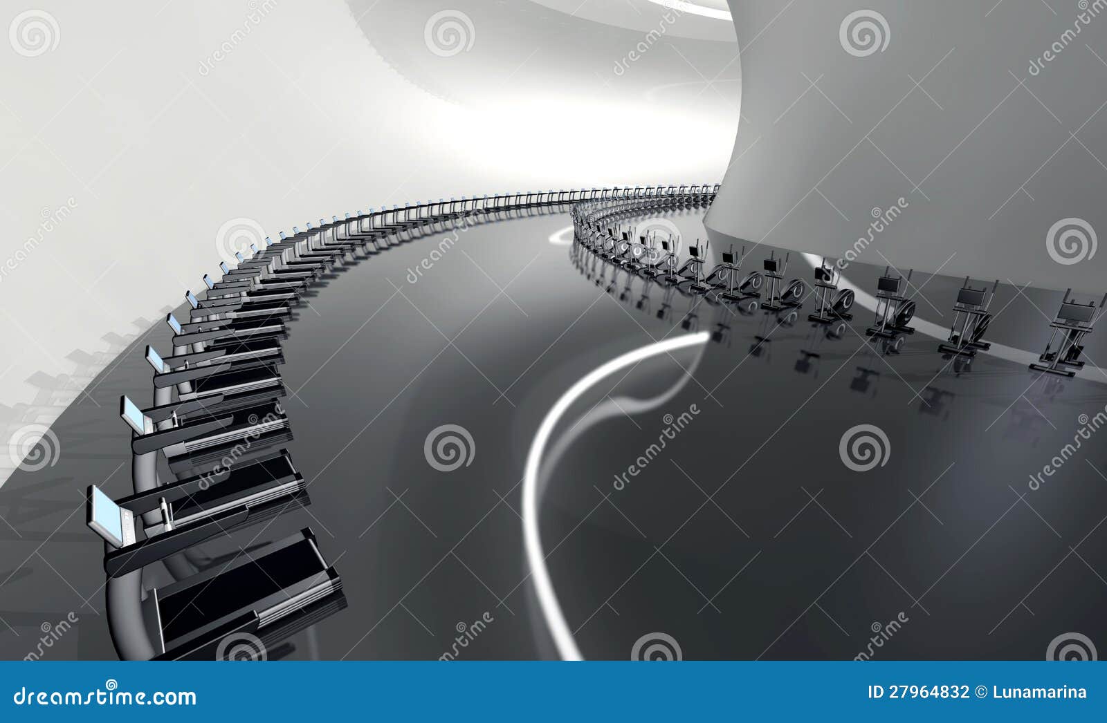 Futuristic Modern Gym Elliptical Cross Trainer Stock Illustration ...