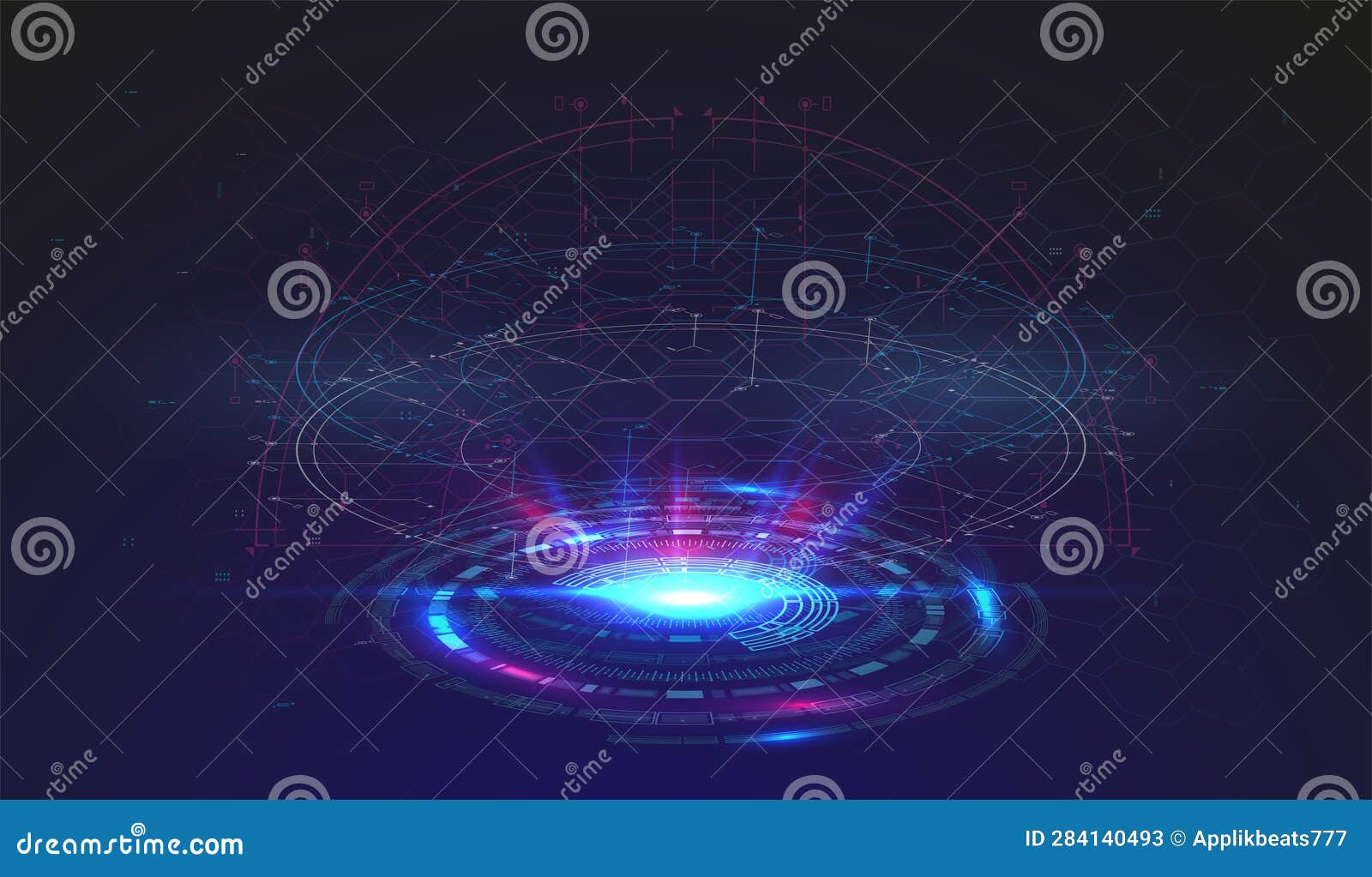 Futuristic Modern HUD Interface Screen Design. Abstract Futuristic UI on Blue Background ...