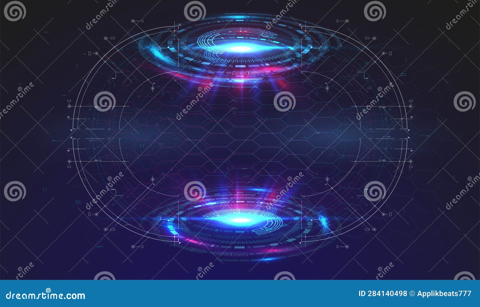 Futuristic Modern HUD Interface Screen Design. Abstract Futuristic UI on Blue Background ...
