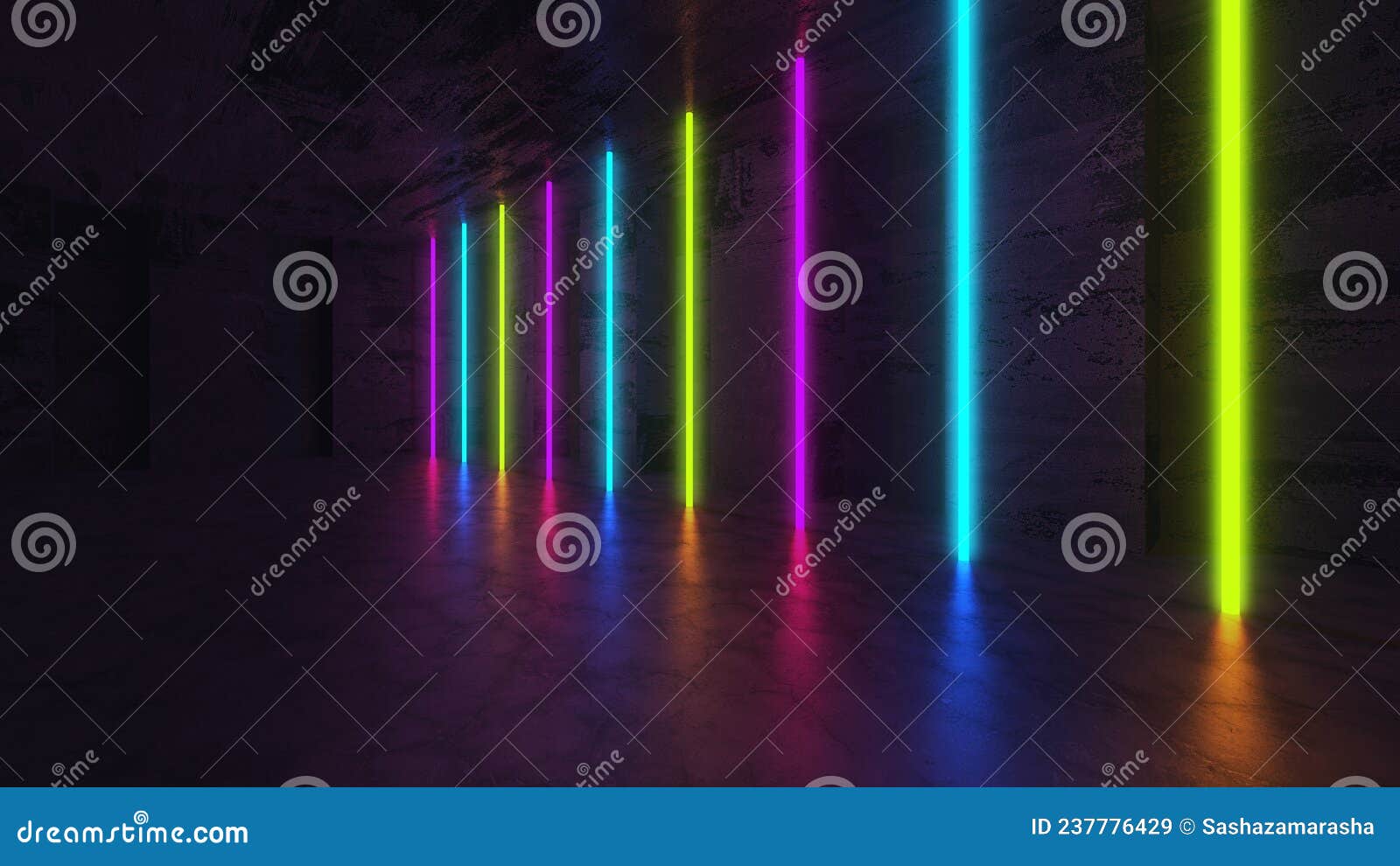 Futuristic Modern Neon Glowing Design Architecture Stock Illustration ...