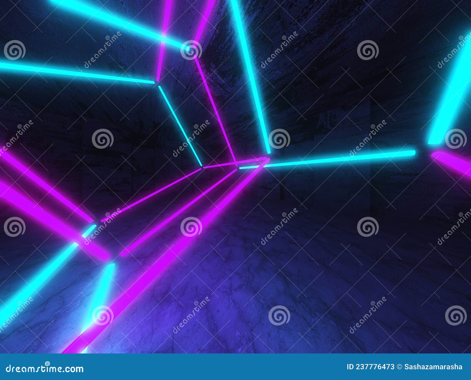 Futuristic Modern Neon Glowing Design Architecture Stock Illustration ...