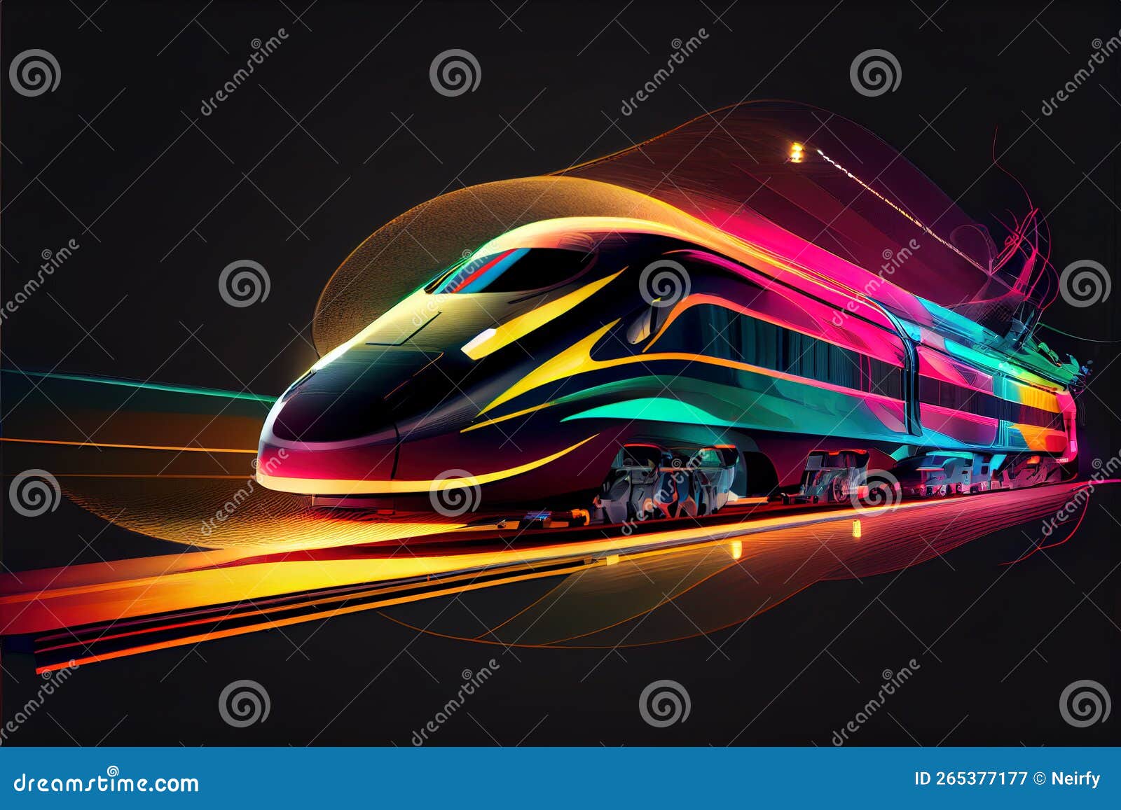 Futuristic Modern Train of Non Existent Design Stock Illustration ...