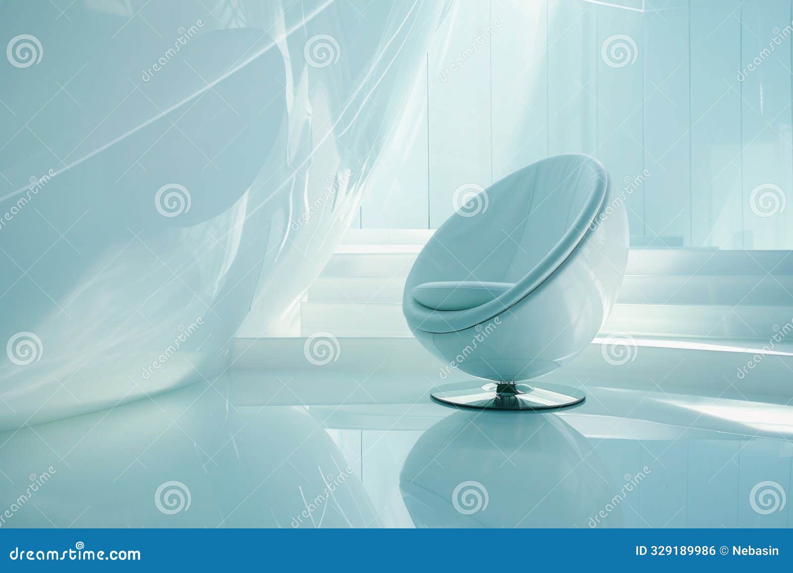 Futuristic Modern White Chair in Minimalist HighTech Interior Design ...