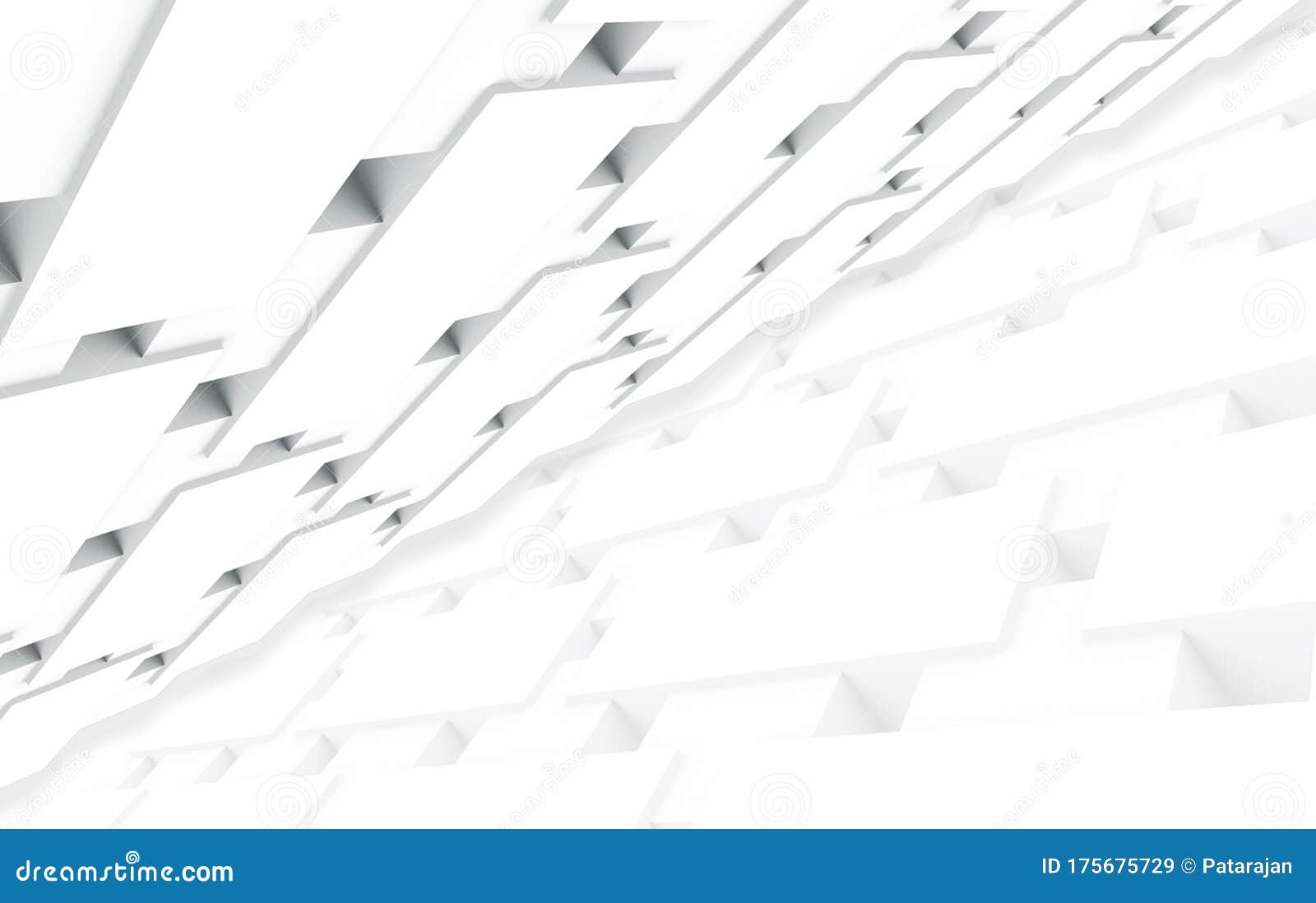 3d Rendering. Futuristic Modern White Geometry Tile Pattern Wall Design ...