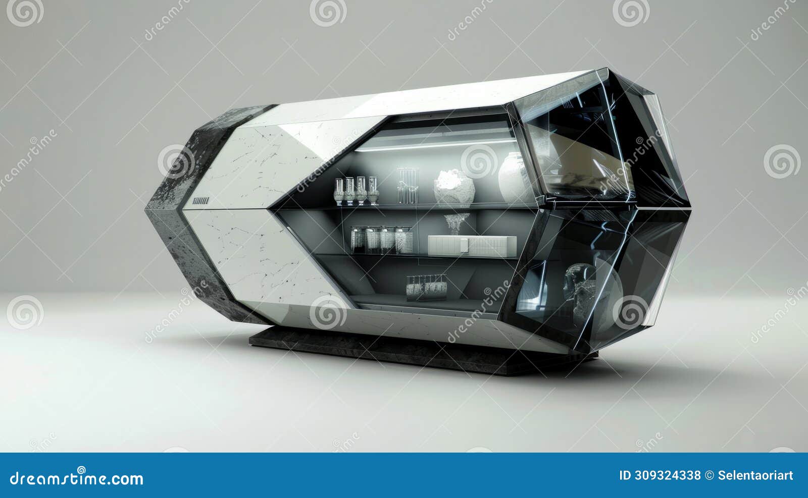 Futuristic Modular Cabinet Concept Stock Illustration - Illustration of ...