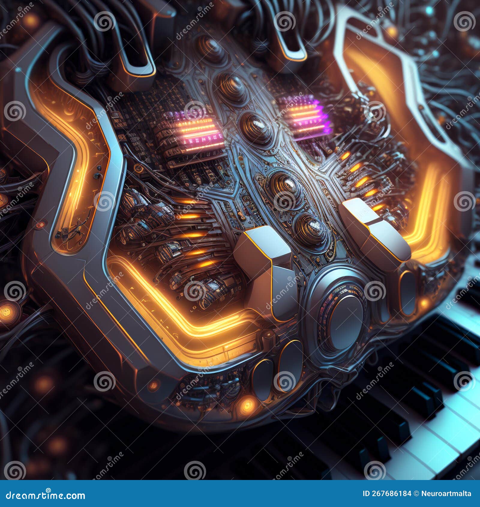 Futuristic Modular Synthesizer Stock Illustration - Illustration of ...