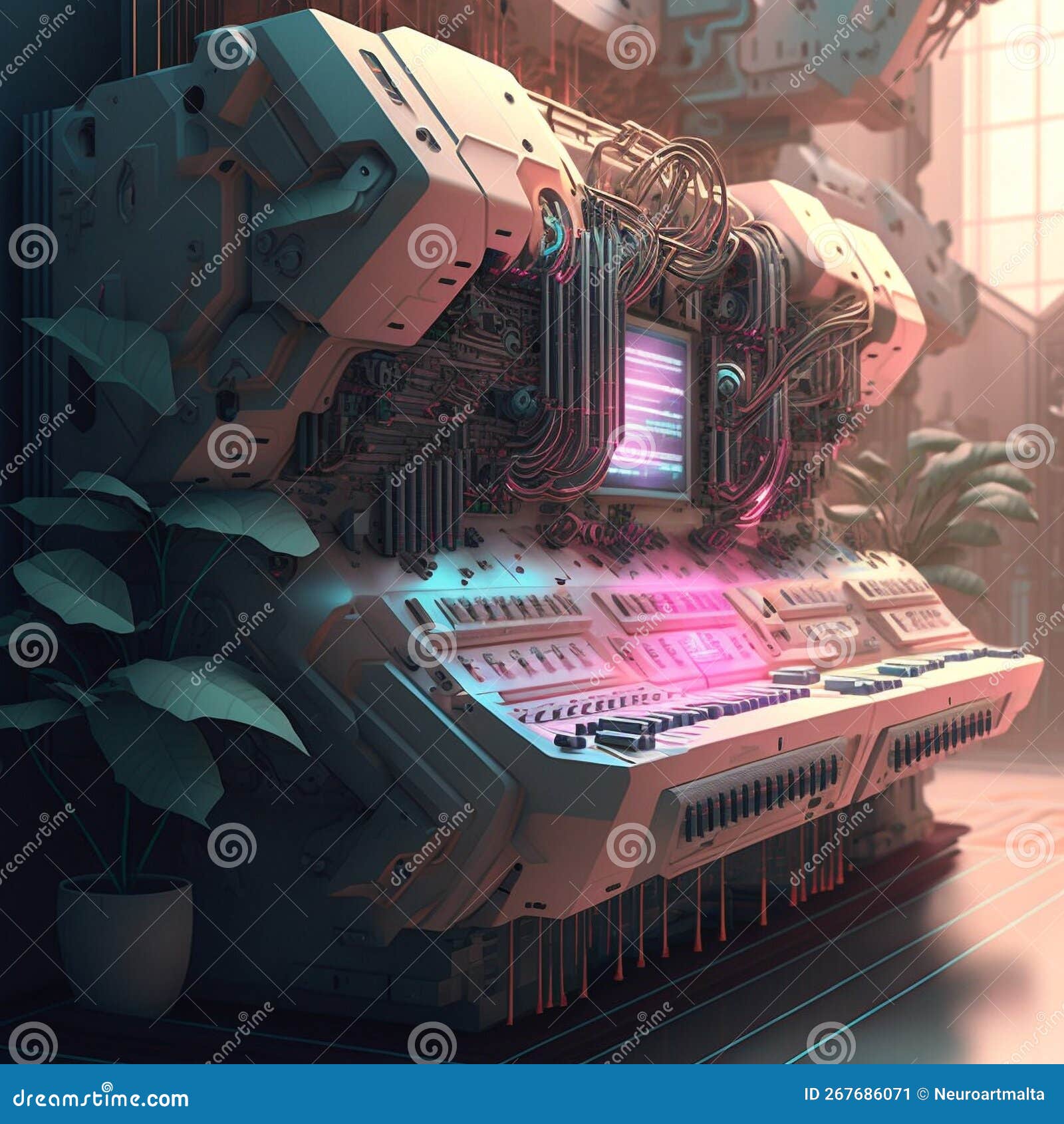 Futuristic Modular Synthesizer Stock Image - Image of visual, complex ...