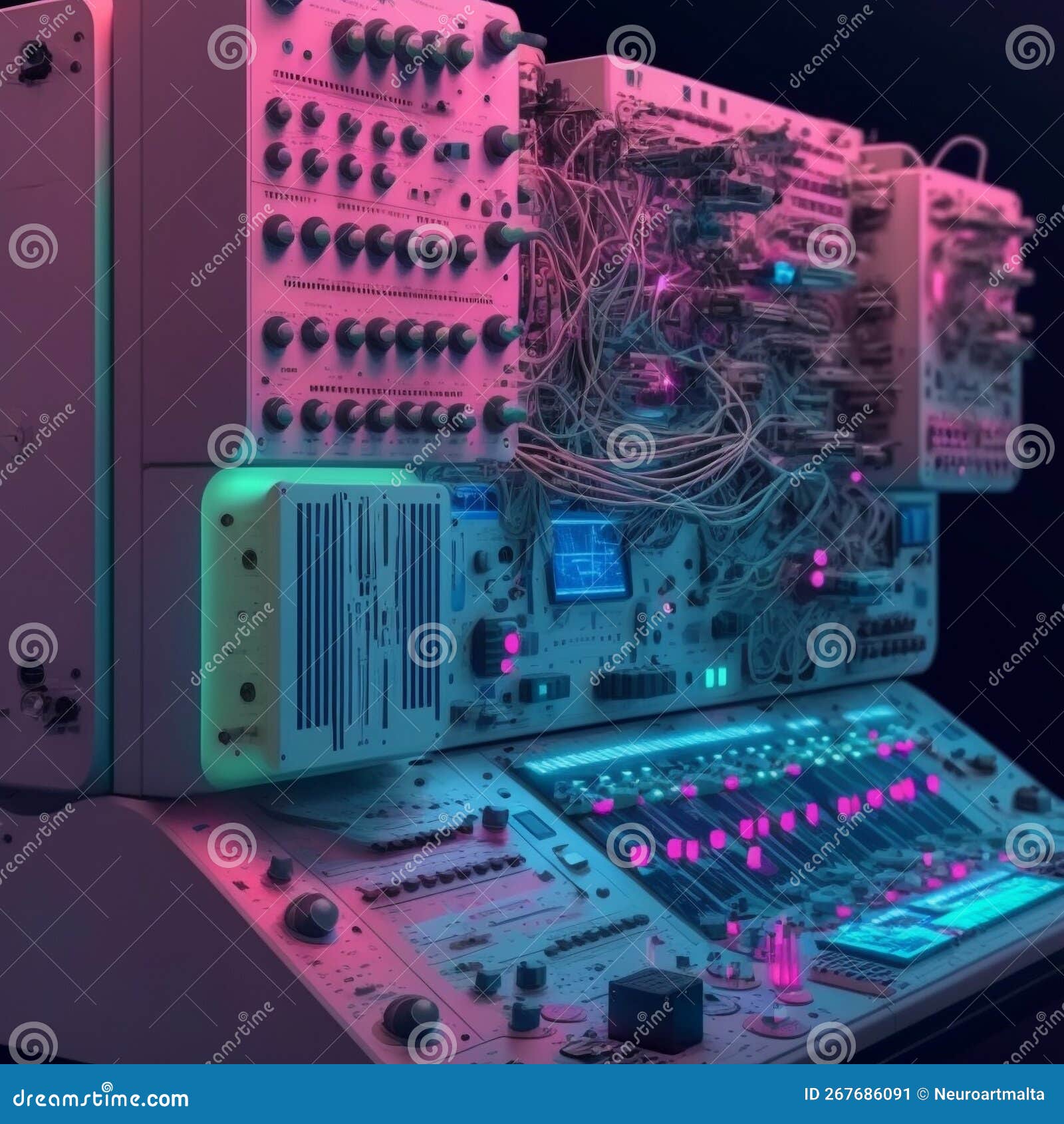Futuristic Modular Synthesizer Stock Image - Image of synthesis, visual ...
