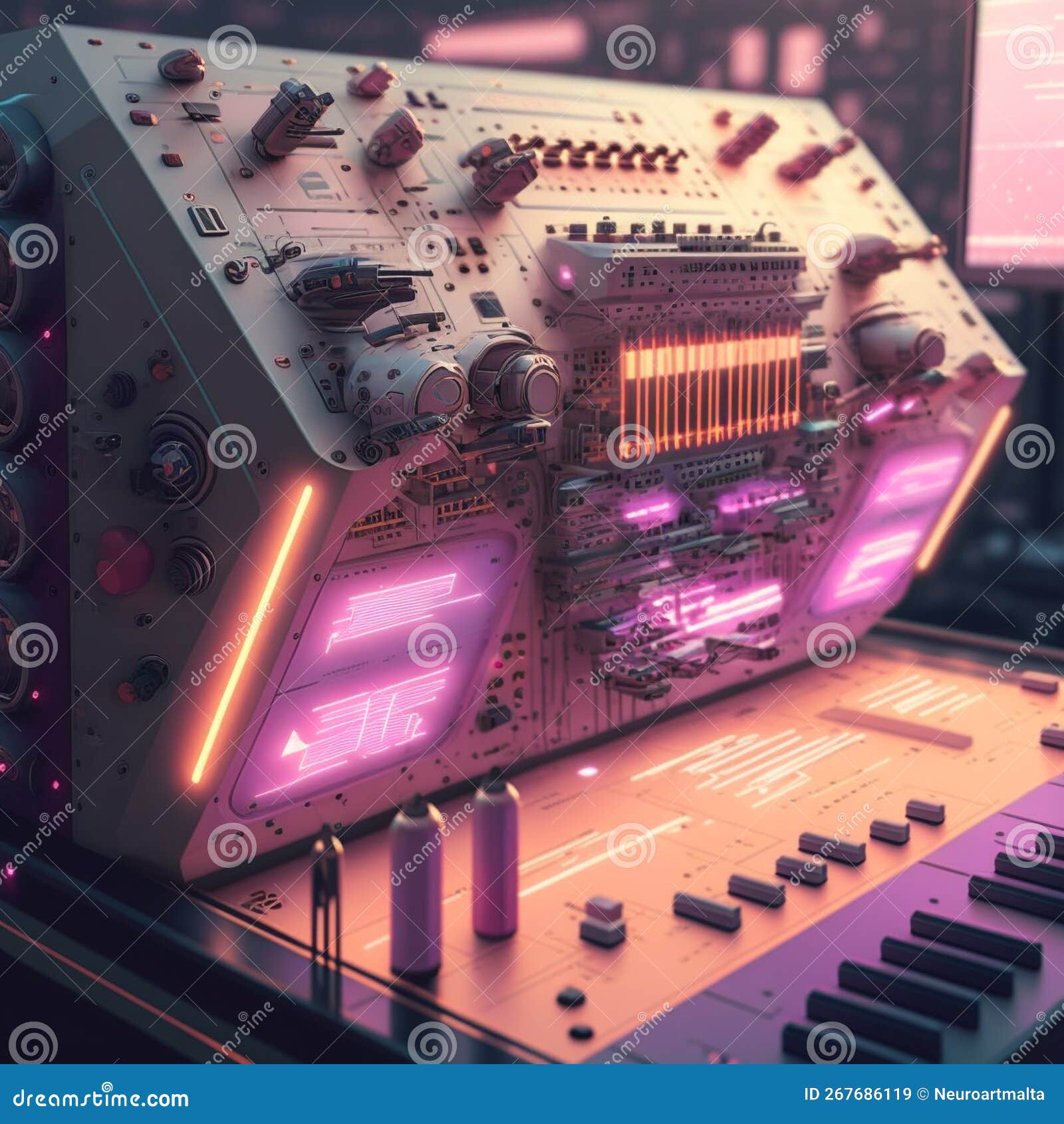 Futuristic Modular Synthesizer Stock Image - Image of creation ...