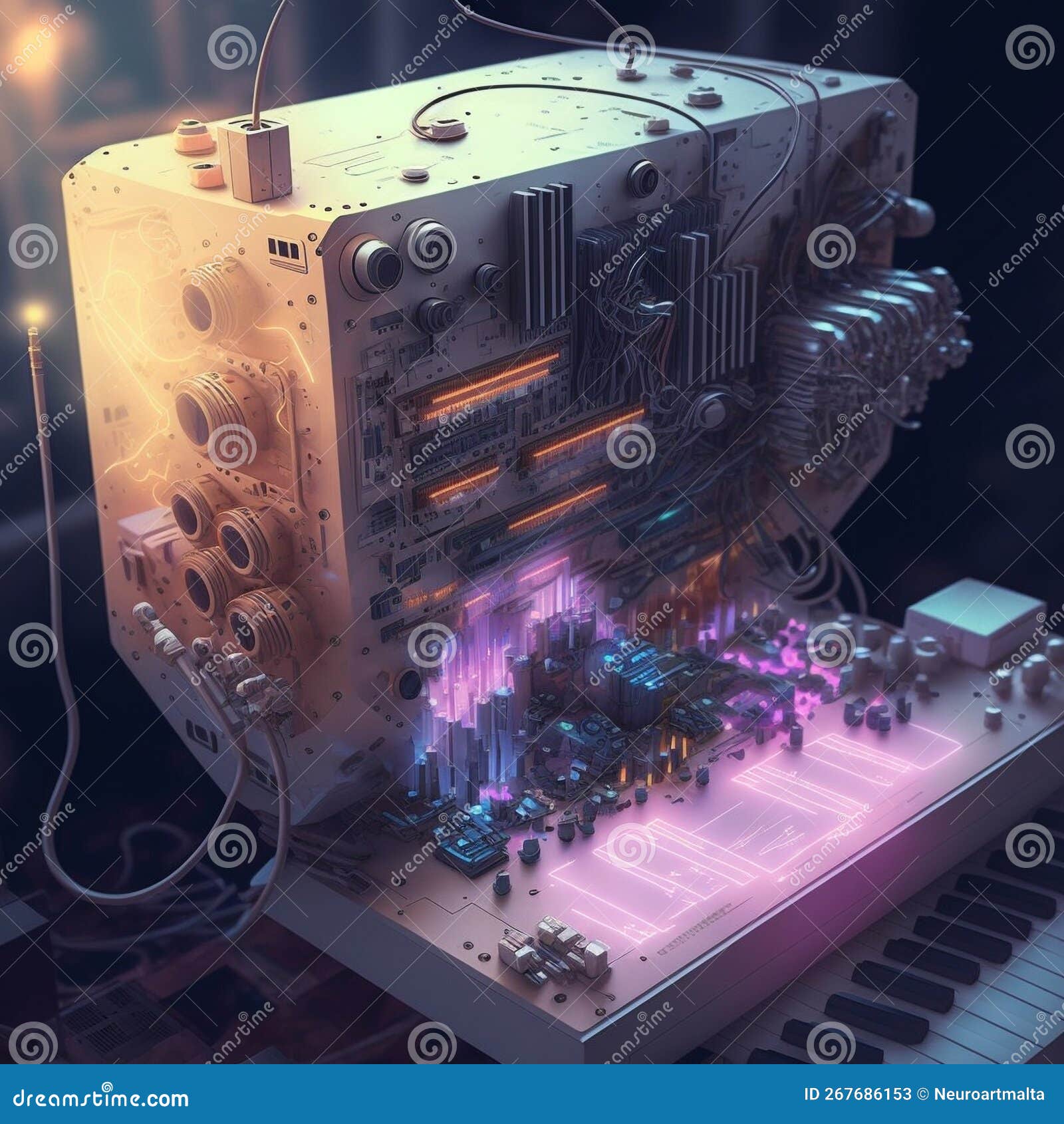 Futuristic Modular Synthesizer Stock Image - Image of generative ...