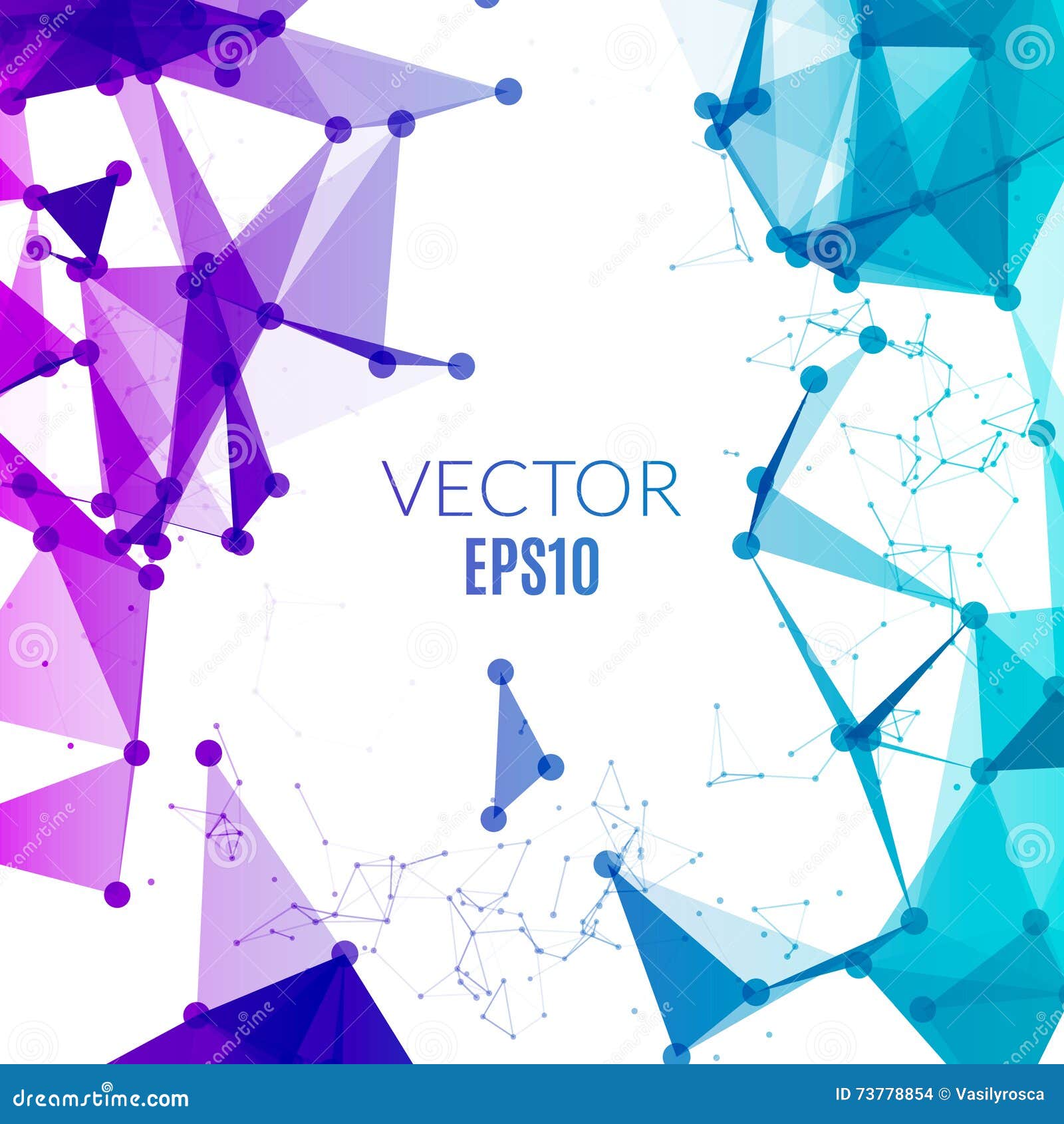 Futuristic Molecular Structure Design. Cybernetic Dots Polygons ...