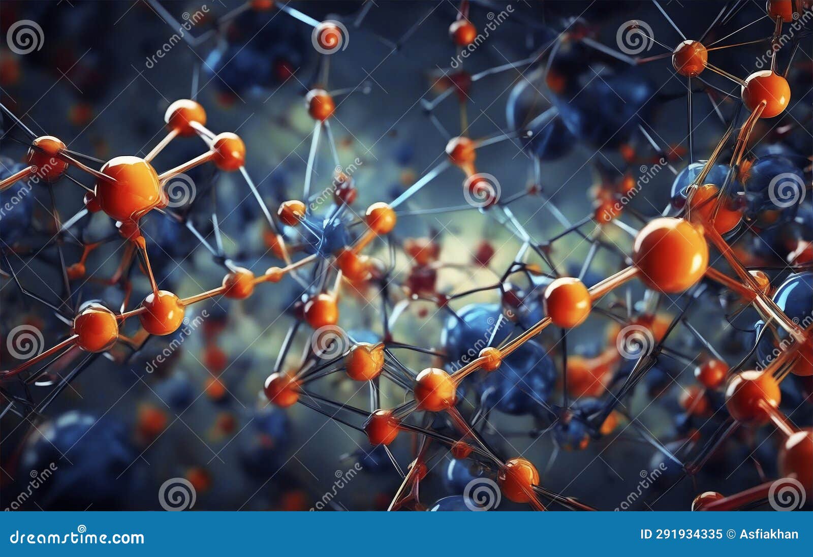 Futuristic Molecular Structure Pattern Background Stock Illustration ...