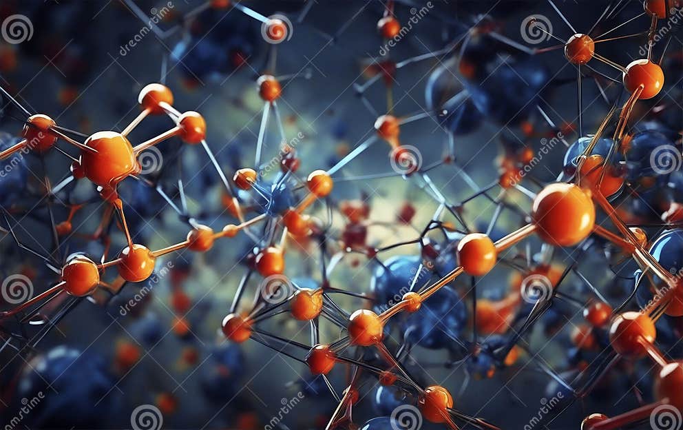 Futuristic Molecular Structure Pattern Background Stock Illustration ...